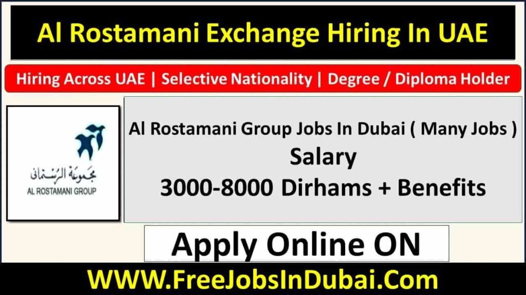 Al Rostamani Exchange Careers Jobs In Dubbai - JobsInDubai